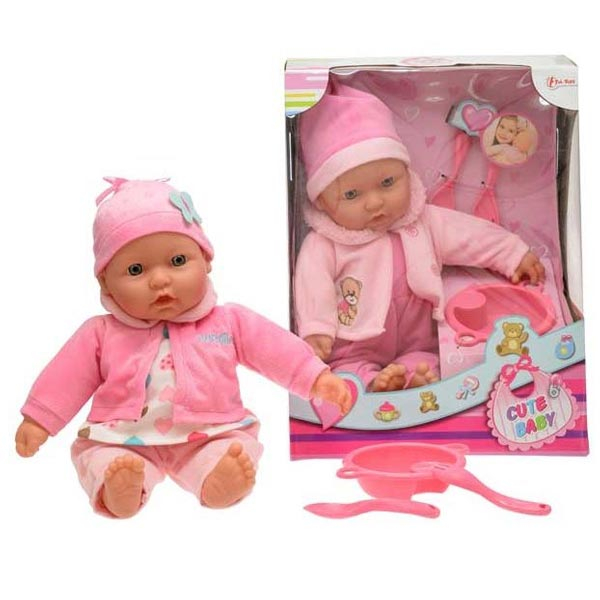Cute Baby Lutka beba sa priborom za jelo 02028Z | ODDO igračke